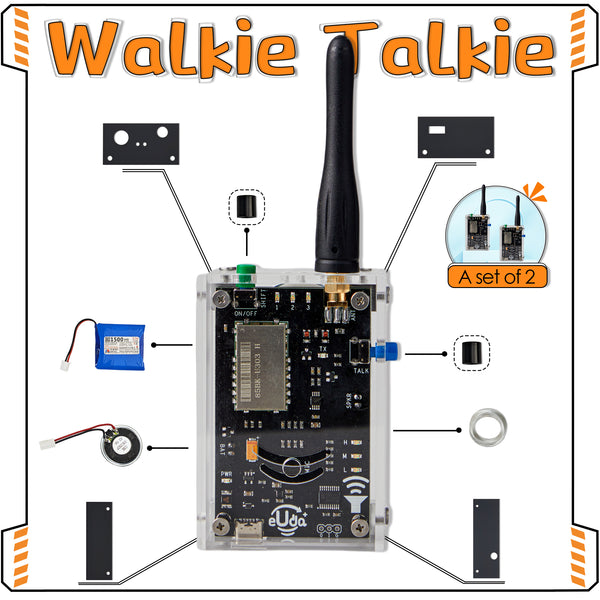 eUda+ DIY Assembly Walkie Talkie Kit – Fun Science Experiment for Kids ...