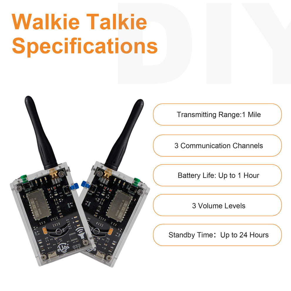 eUda+ DIY Assembly Walkie Talkie Kit – Fun Science Experiment for Kids ...